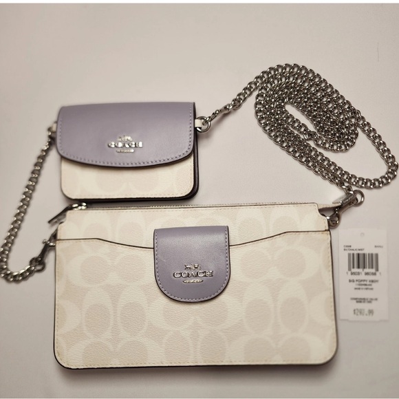 Coach | Bags | Coach C3328 Poppy Crossbody W Card Case Chalk Mist ...